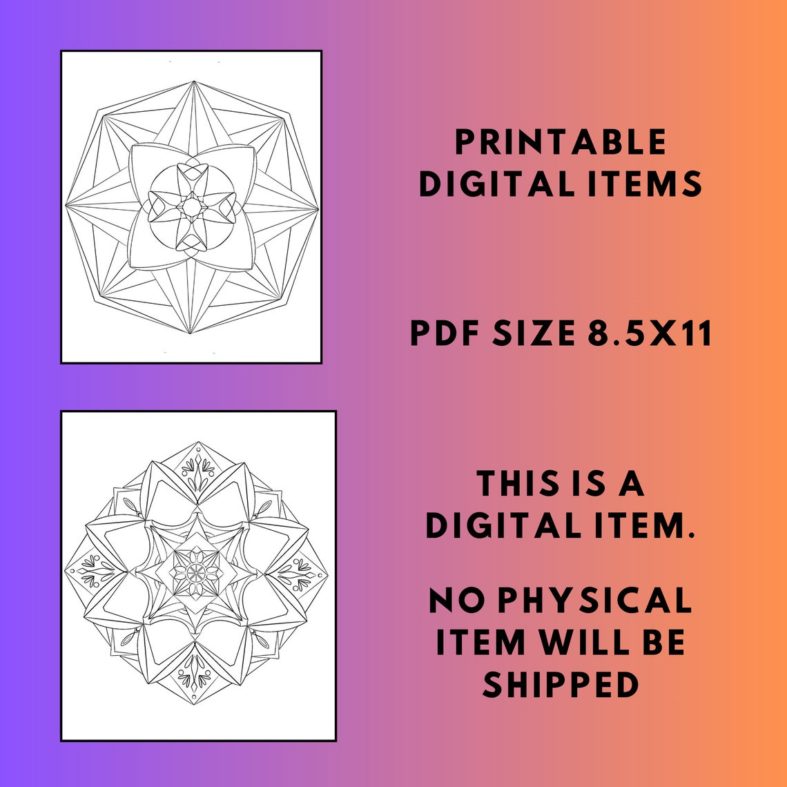 25 Printable Mandala Colouring Pages for Kids and Adults - Etsy