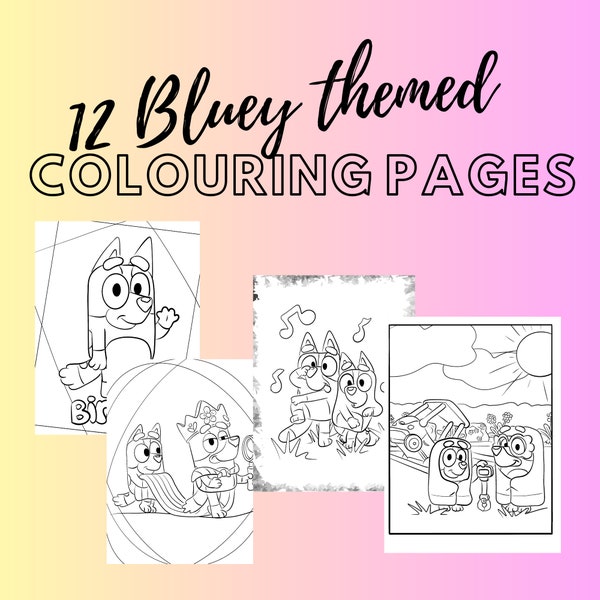 Bluey Coloring Pages Digital - Etsy