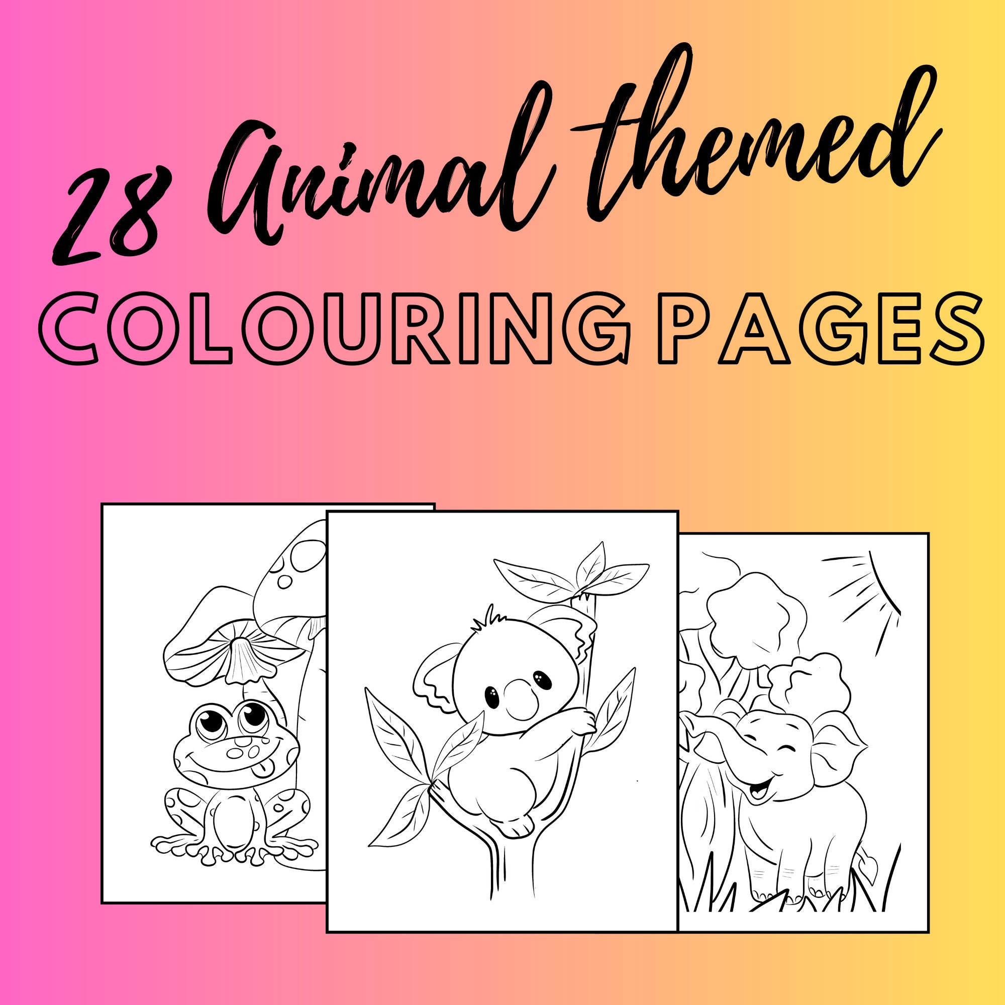 28 Printable Animal Themed Colouring Pages for Kids and Adults - Etsy