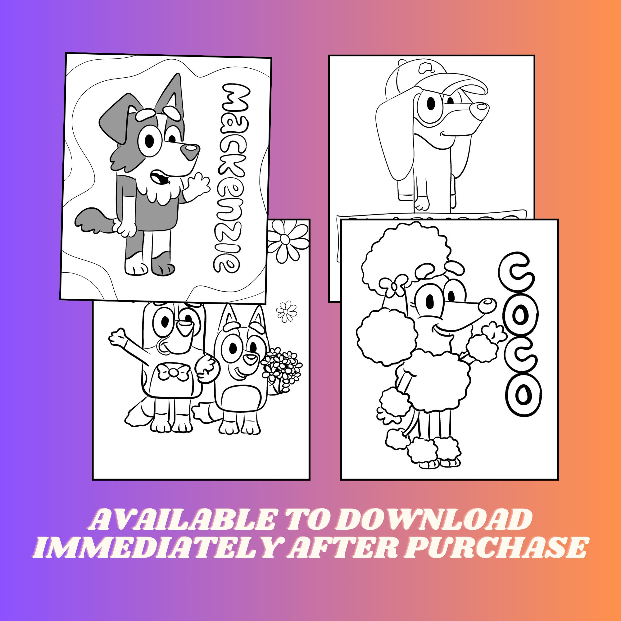 25 Printable Bluey Colouring Sheets for Kids and Adults - Etsy Australia