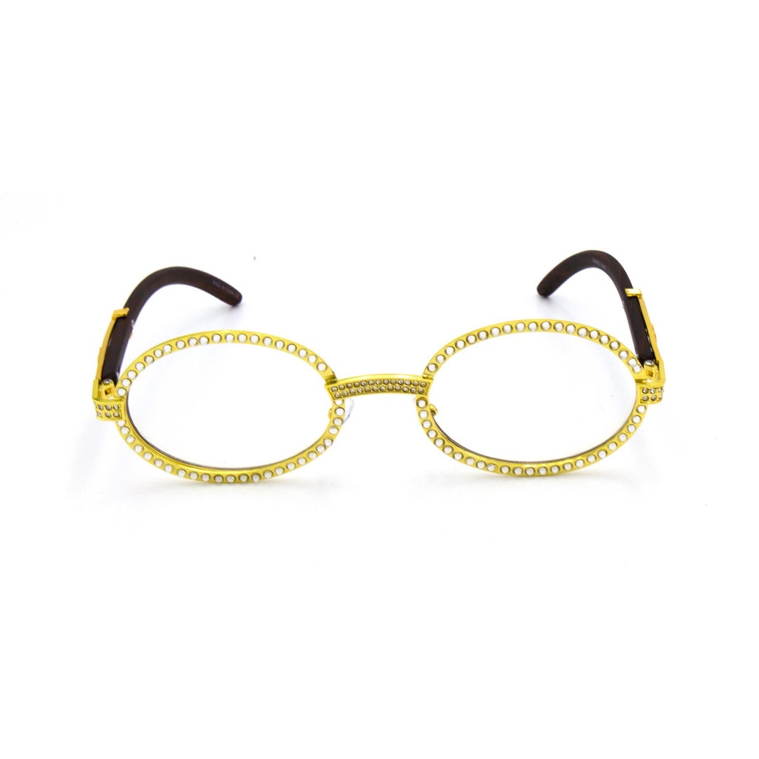 Men Hip Hop Shades Fashion Designer Sunglasses Gold Silver Frame Clear ...