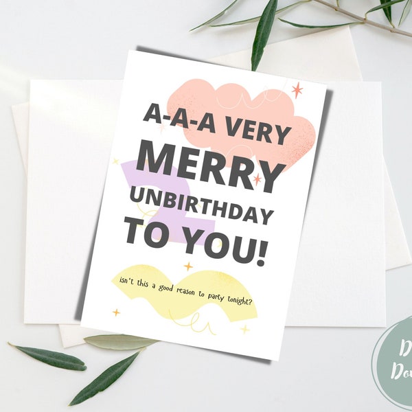 Alice in Wonderland Unbirthday Card - Etsy