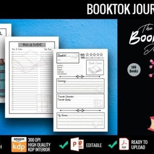 Booktok Book Journal Reading Log Printable - Etsy