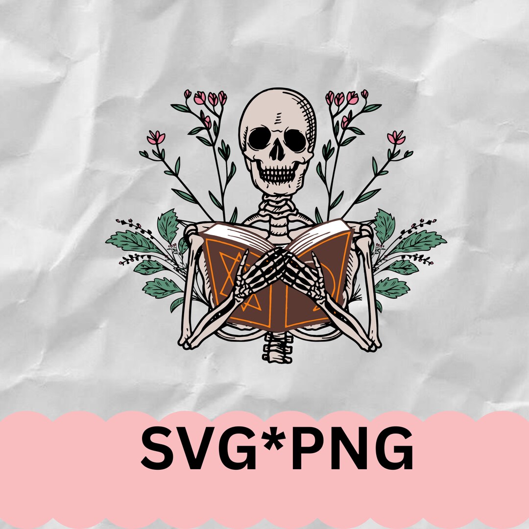 SKELETON READING BOOK Image - Etsy