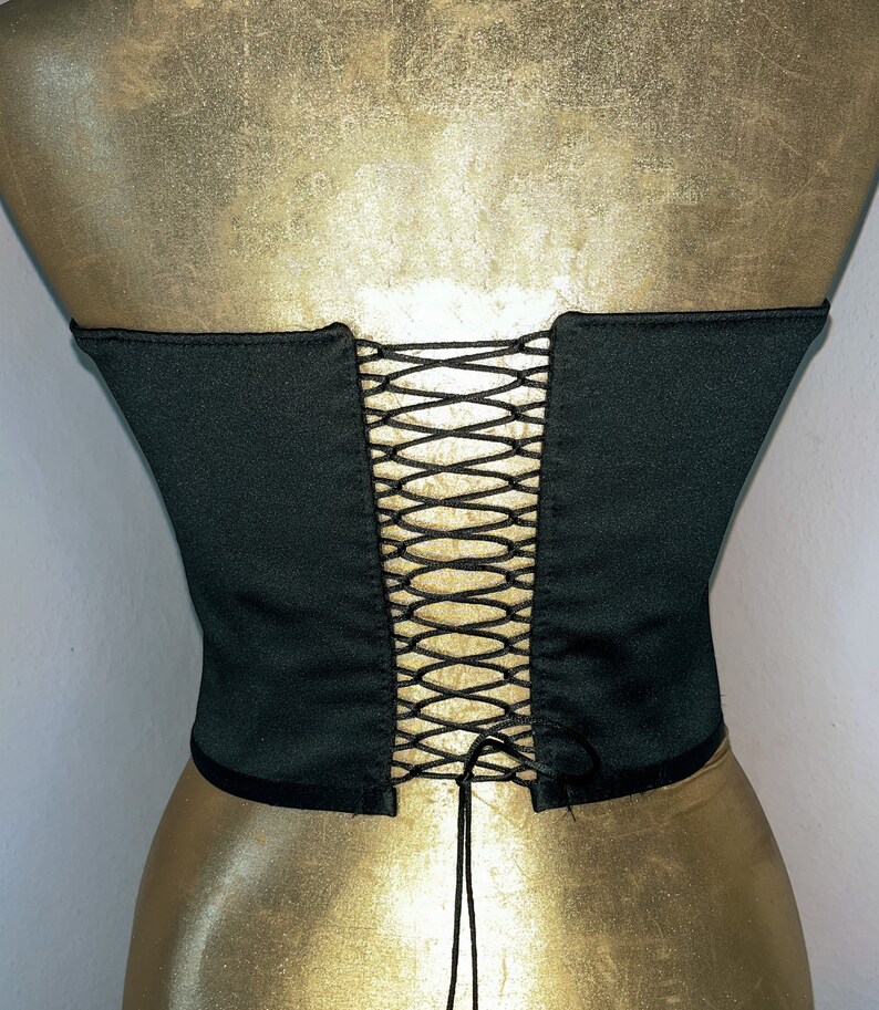 Pearl Embroidered Satin Bustier With Heart Neckline, Siyah Corset Tops ...