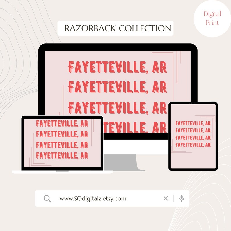 Fayetteville, AR Neutral Digital Print - Etsy