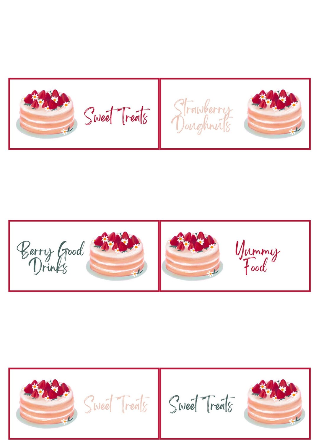 Berry Sweet One Food Tents - Etsy