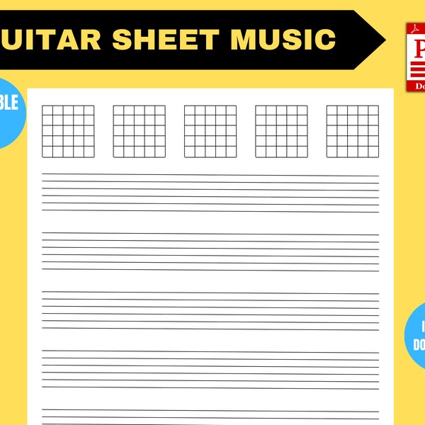 Blank Guitar Chord Chart - Etsy