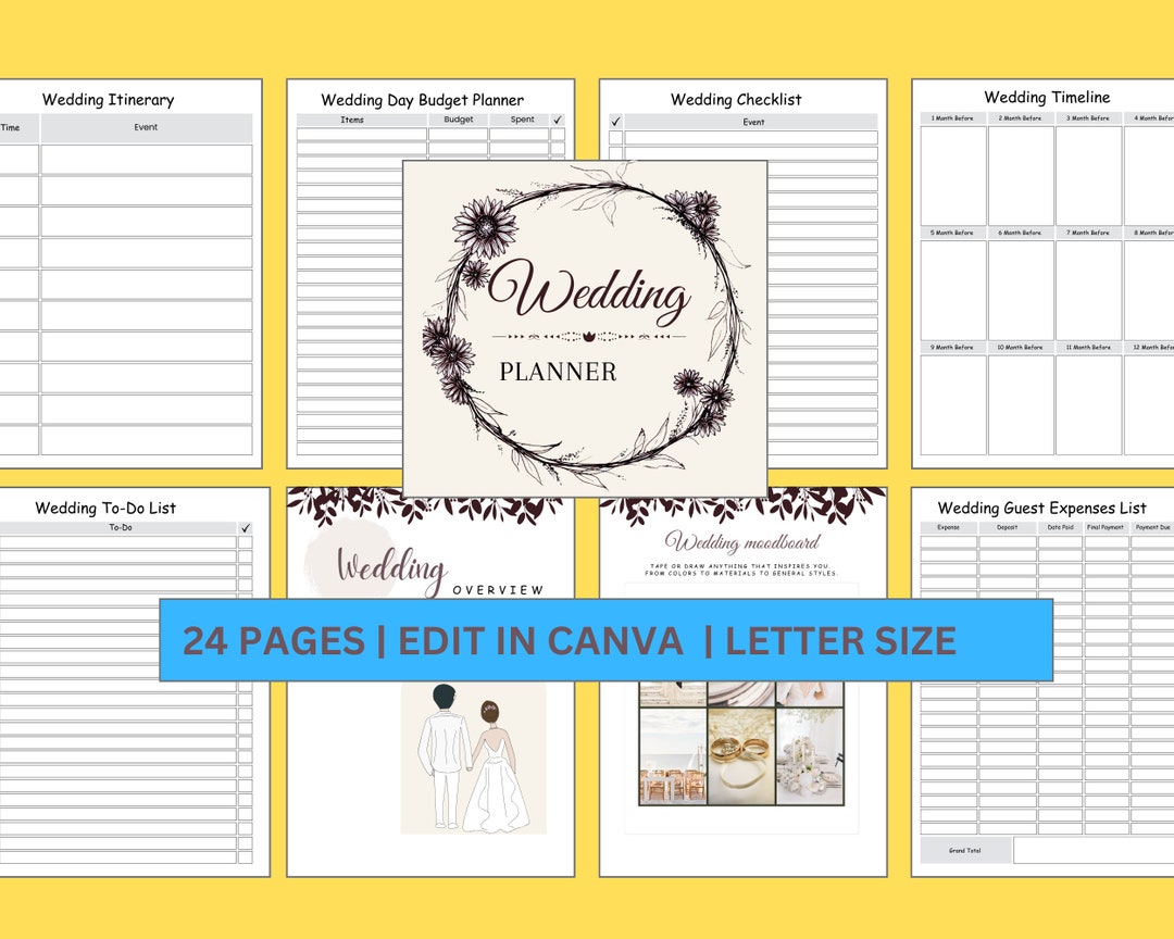 Printable Wedding Planner Pages Wedding Organizer Sheets - Etsy