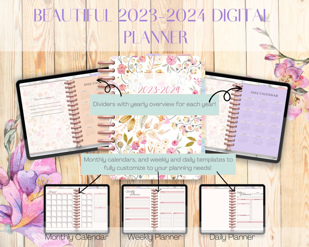 Pastel 2023-2024 Digital Planner - Etsy