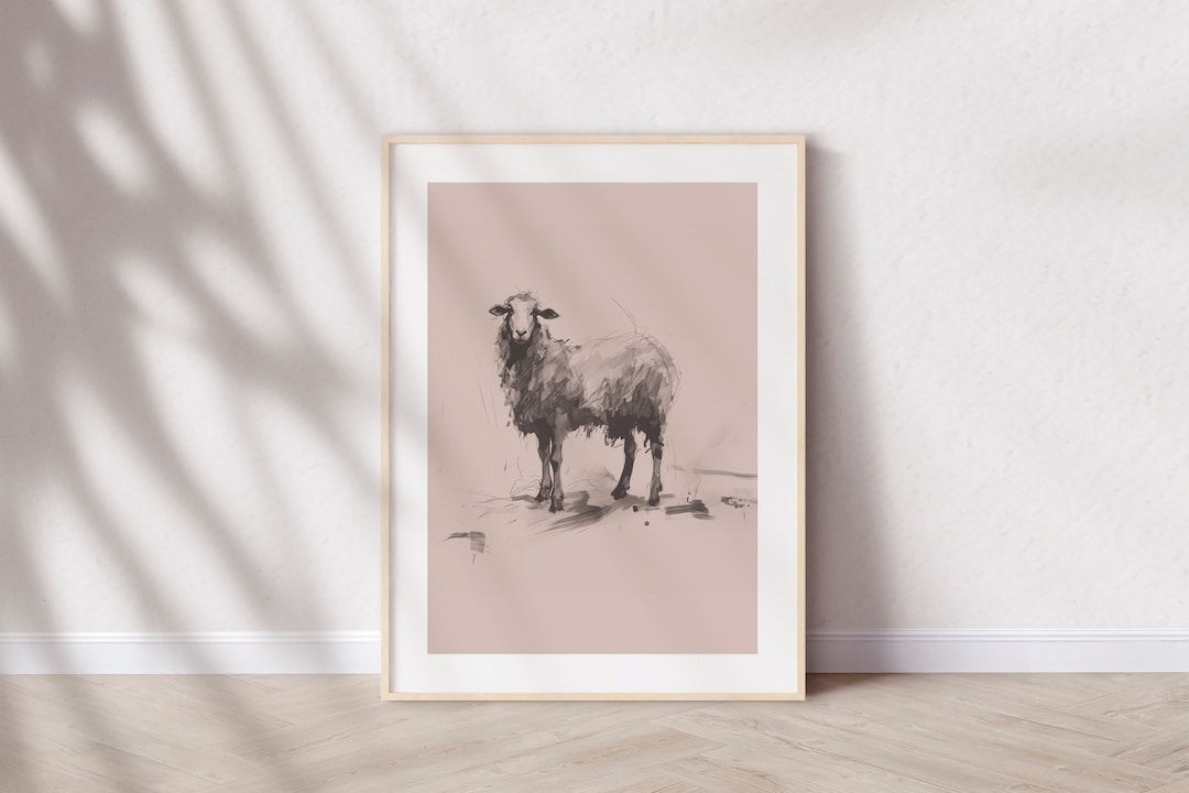 Lamb of God Sketch Art Print: Minimalist Christian Wall Art (digital ...
