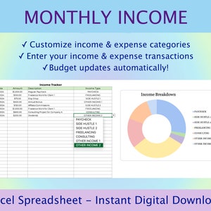 Monthly Budget Excel Spreadsheet Template | Simple Budget Planner ...