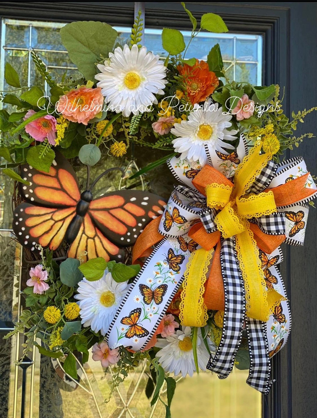 Spring and Summer Monarch Butterfly Wreath - Etsy