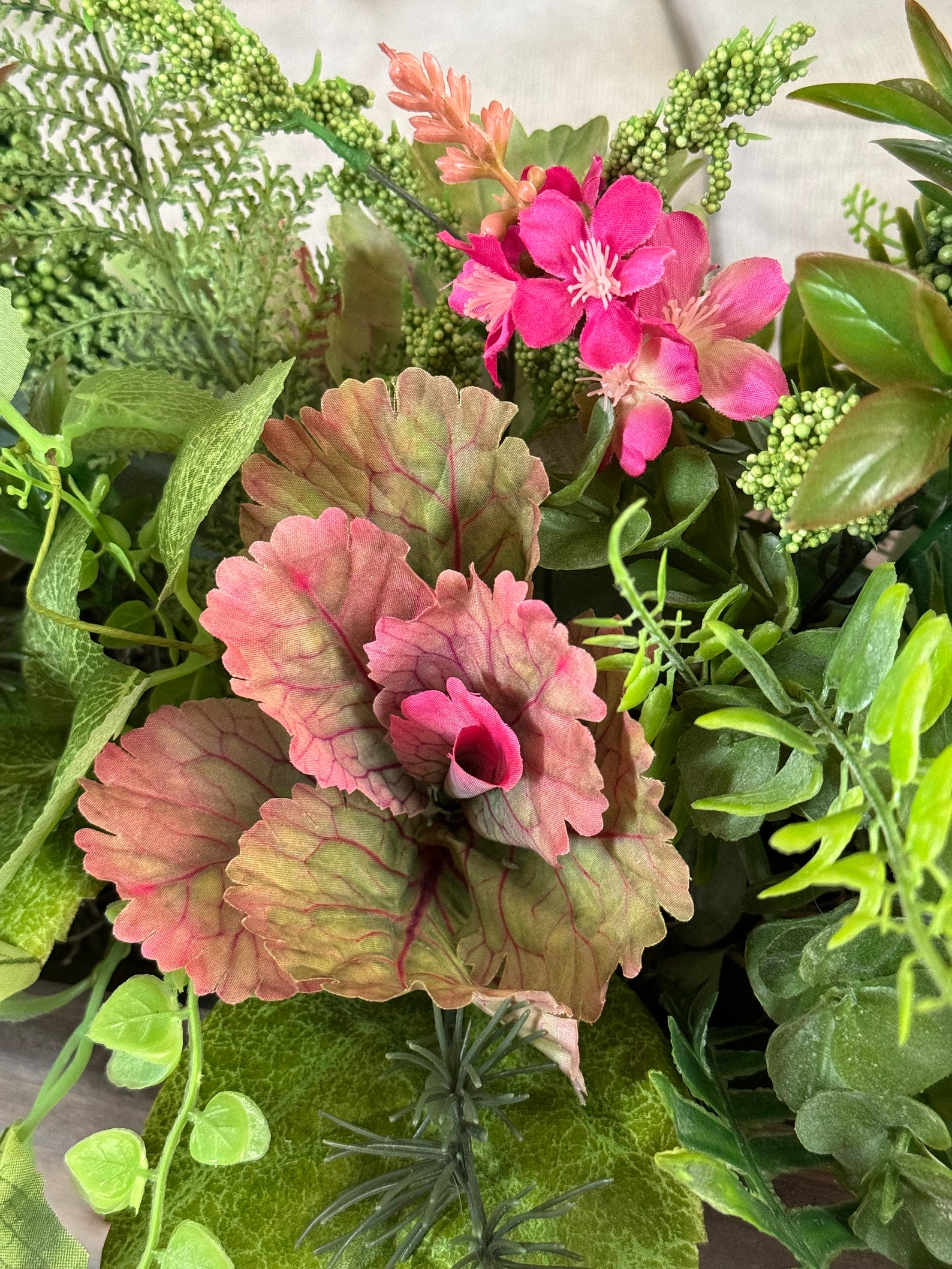 Faux Cabbage Centerpiece, Porch Decor, Kitchen Decor, Hot Pink Sweet ...