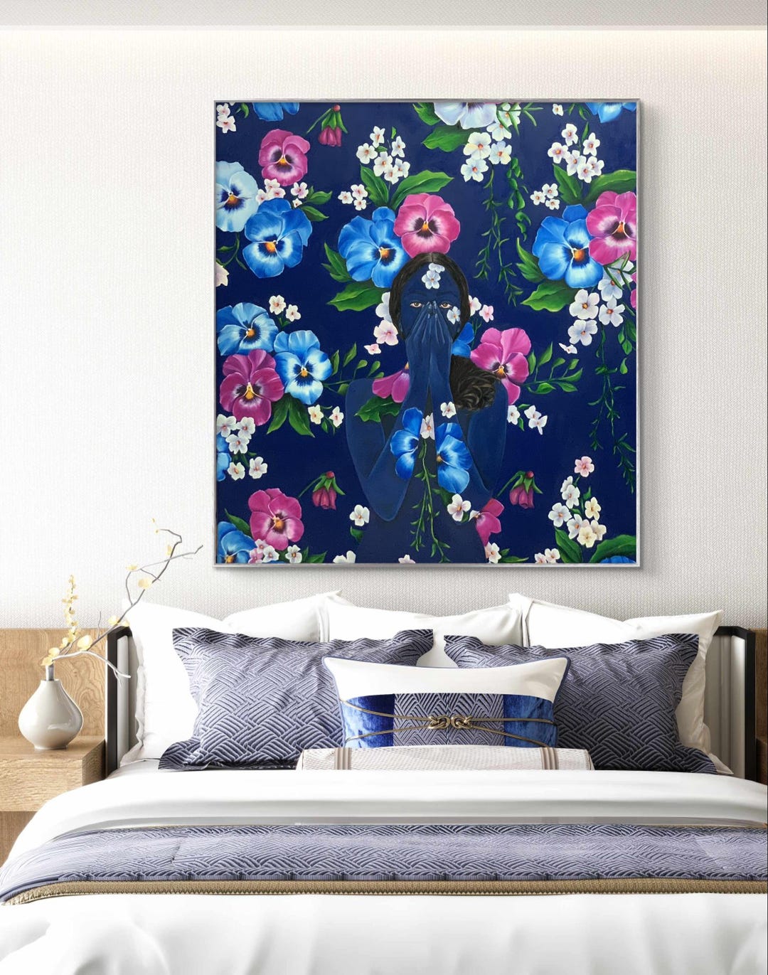 Large Floral Painting, Oil Painting, Figure Painting, Woman Art Work ...