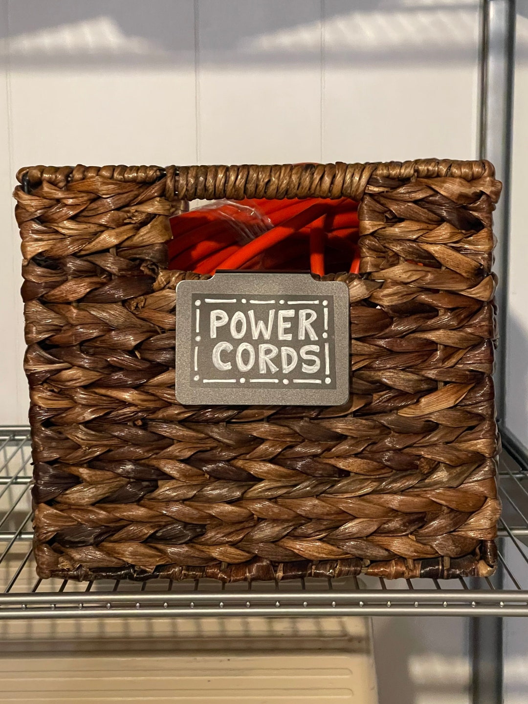 Custom | Large Plastic Bin Tag | Hand Lettered | Vinyl Chalk Label ...