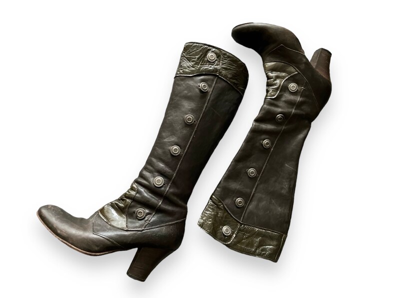 MOMA Handmade Italian Leather Knee High Boots 39 | Avant Garde Vintage ...