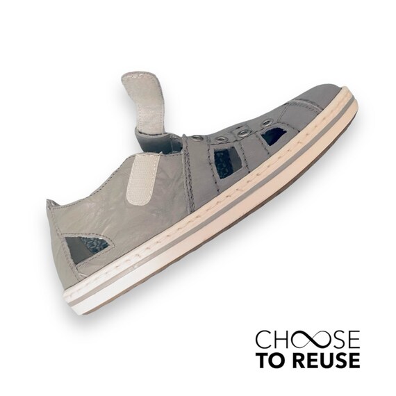 Ultra rare vintage Y2K dystopian grey shoes 100% leat… - Gem