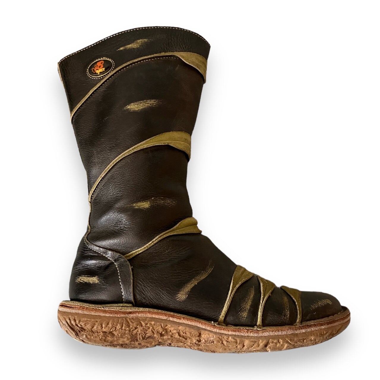 Very Rare EJECT Y2K Vintage Combat Mostro Soft Distressed Leather Mid ...