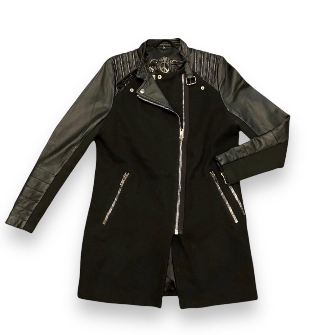 Outstanding Mos Mosh Vintage Wool and Lamb Skin Coat Leather Coat Y2K ...