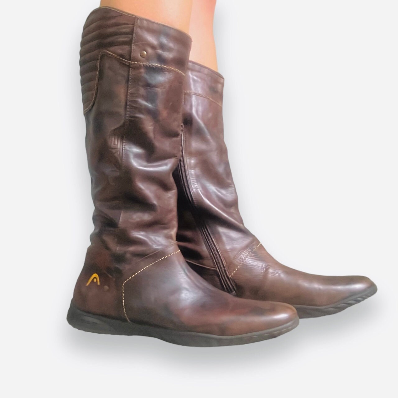 Iconic HEAD Ultra Rare Y2K Vintage Boxing Brown Boots 100% Leather ...