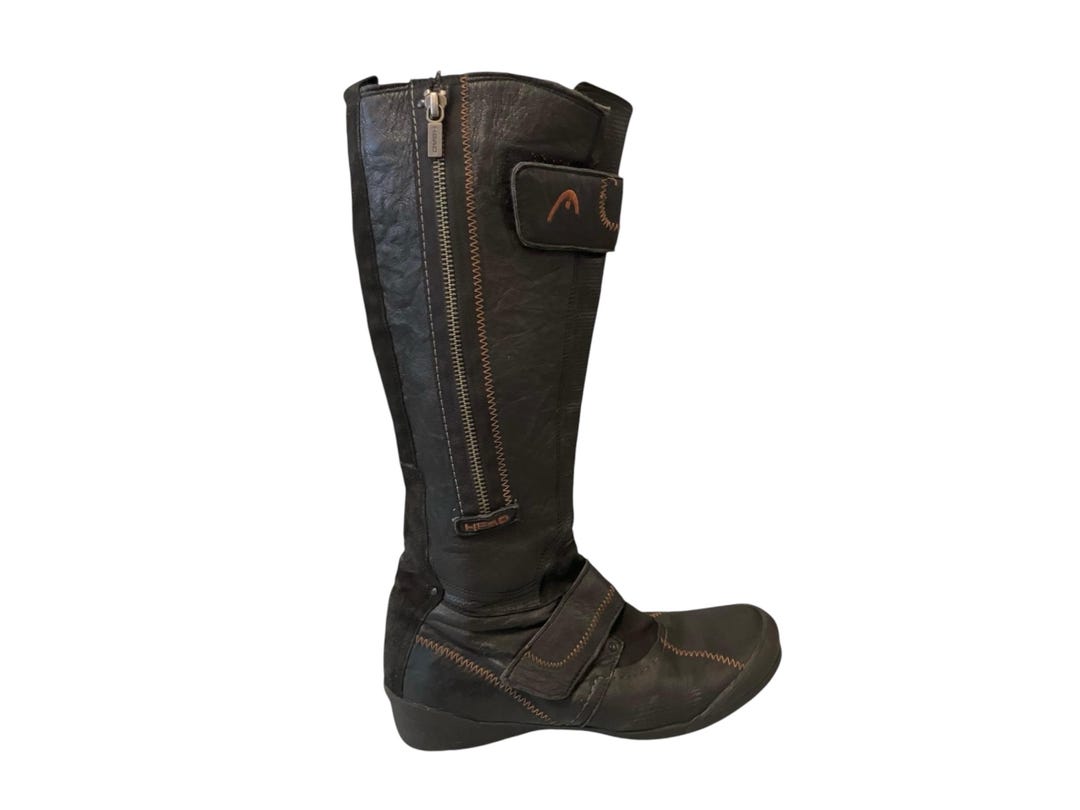 Ultra Rare HEAD Vintage Leather Boots 90s Y2K Biker Mostro Grunge ...
