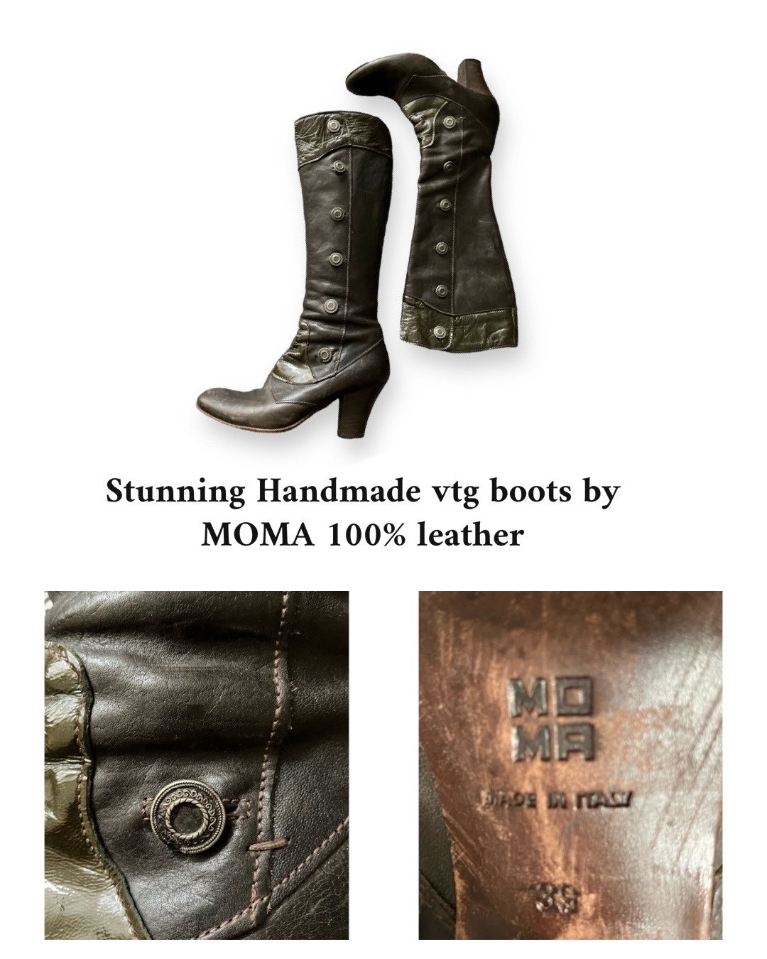 MOMA Vintage Italian Leather Handmade Boots| Archive| Rare| Avant Garde ...