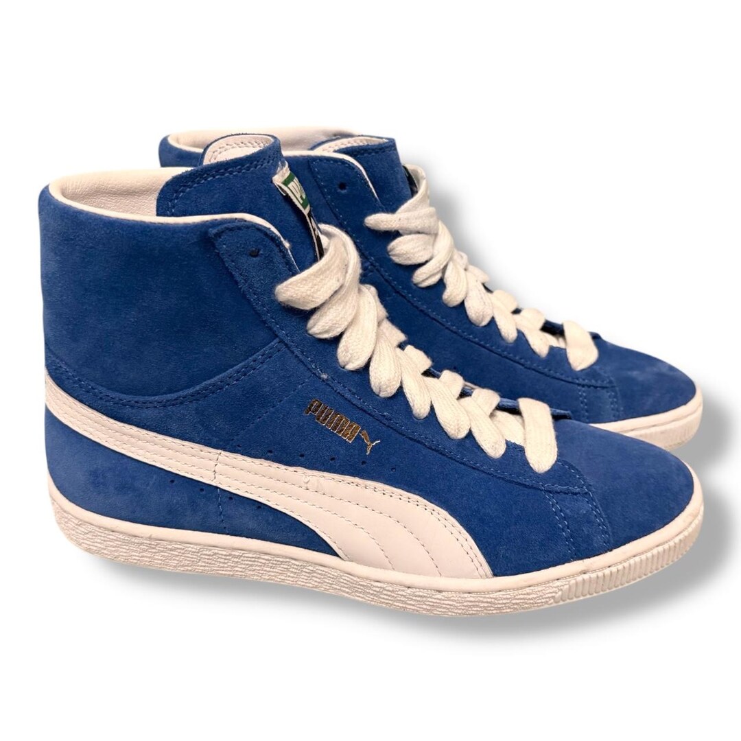 Iconic Vintage PUMA Suede Mid Classics Blue Trainers Unisex Sneakers ...
