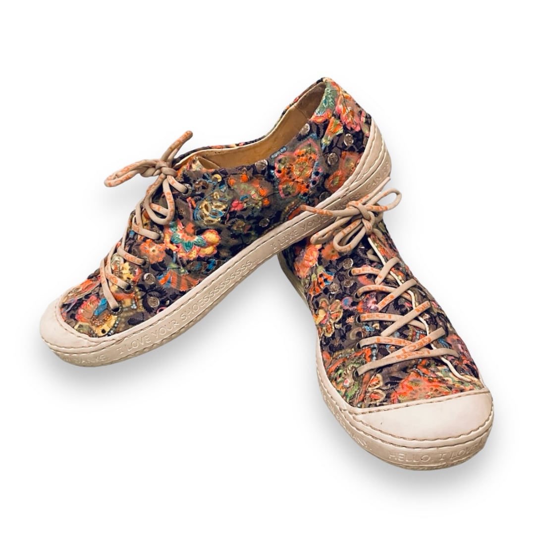 Amazing Y2K EJECT Ultra Rare Vintage Embroidered Sneakers Floral Hippie ...
