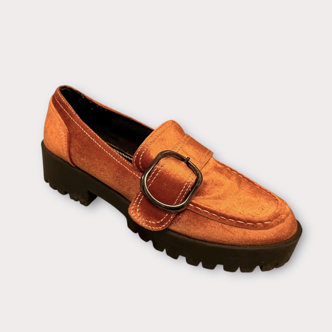 Outstanding Vintage 90s Mega Platform Chunky Velvet Boots Loafers 70s ...