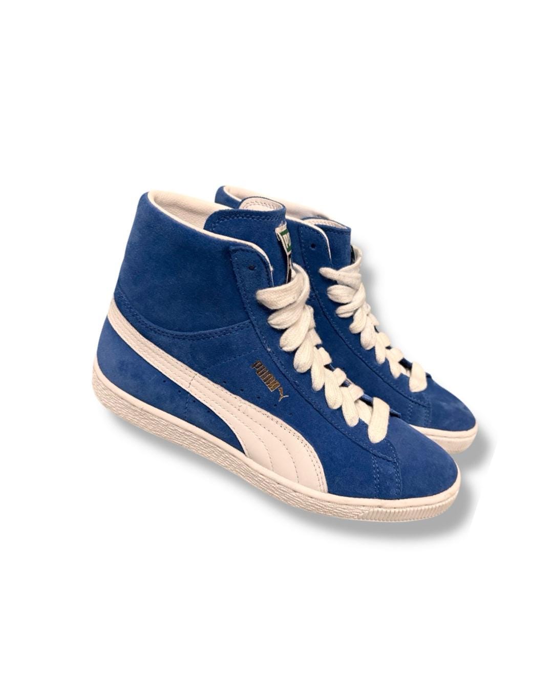 PUMA VINTAGE Suede Mid Blue Sneakers EU 40 | 90s 00s Classic High Top ...