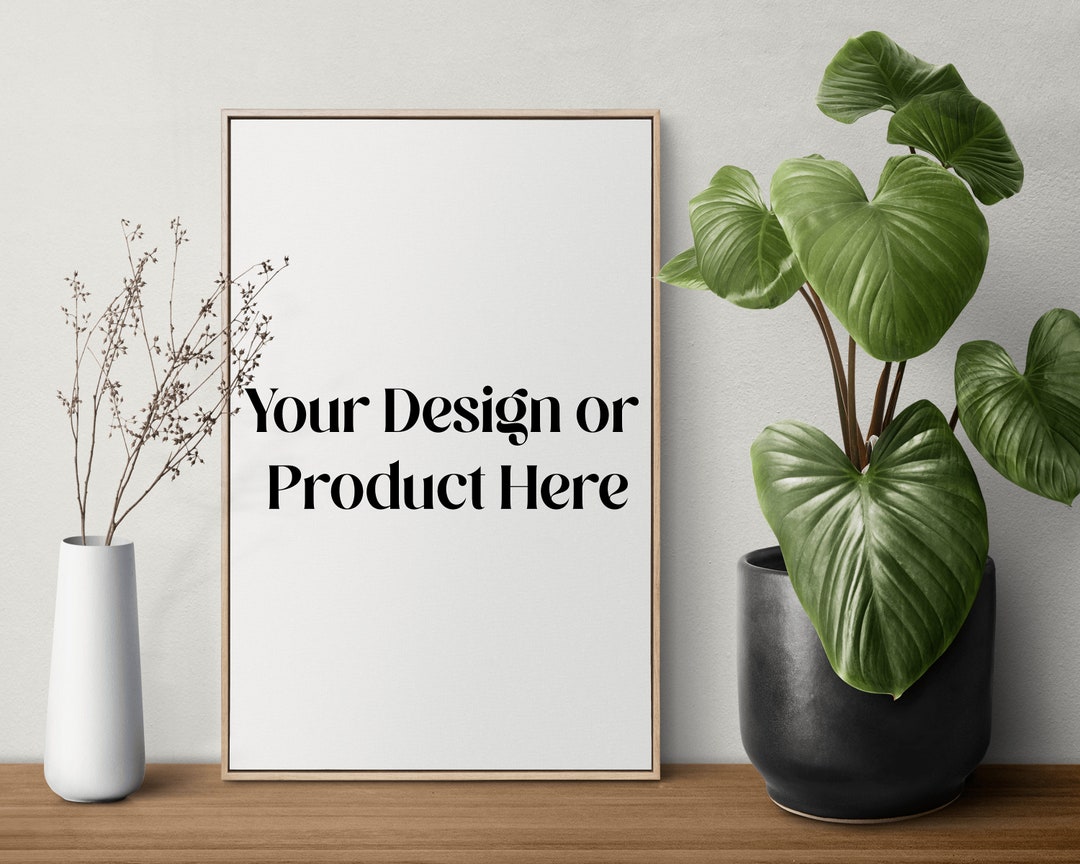 Product Background Mockup | Blank Picture Frame on a Shelf | Flat ...