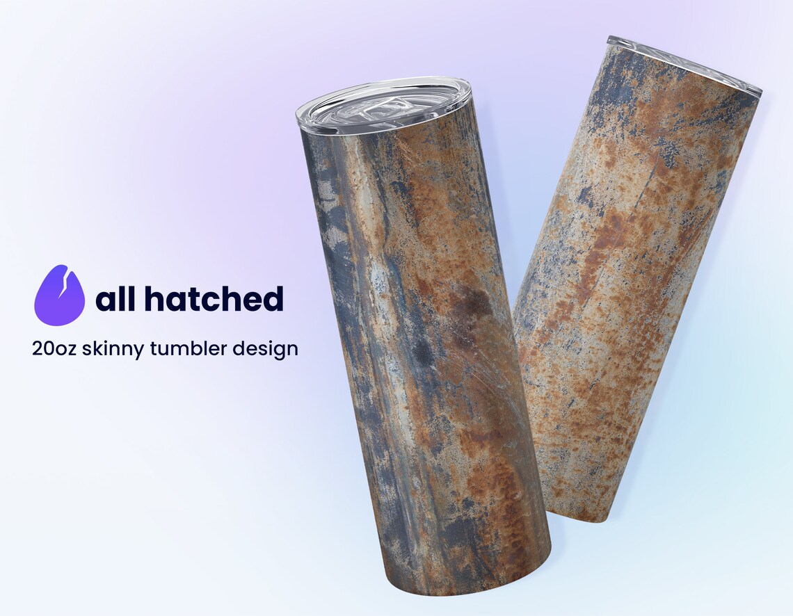 Rusty Metal Tumbler Design 20oz Skinny Straight Tumbler Design PNG ...