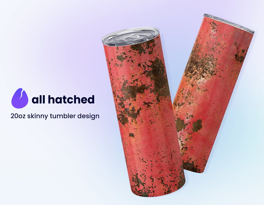 Red Rusted Metal Tumbler Design 20oz Skinny Straight Tumbler Design PNG ...