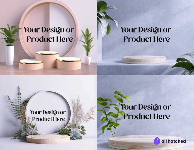 4 Product Background Mockup Bundle | Flat Mockup | JPG | Digital ...
