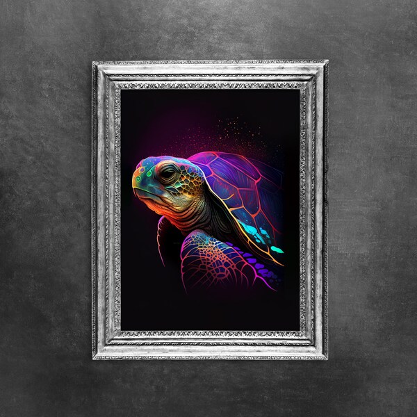 Neon Turtle - Etsy