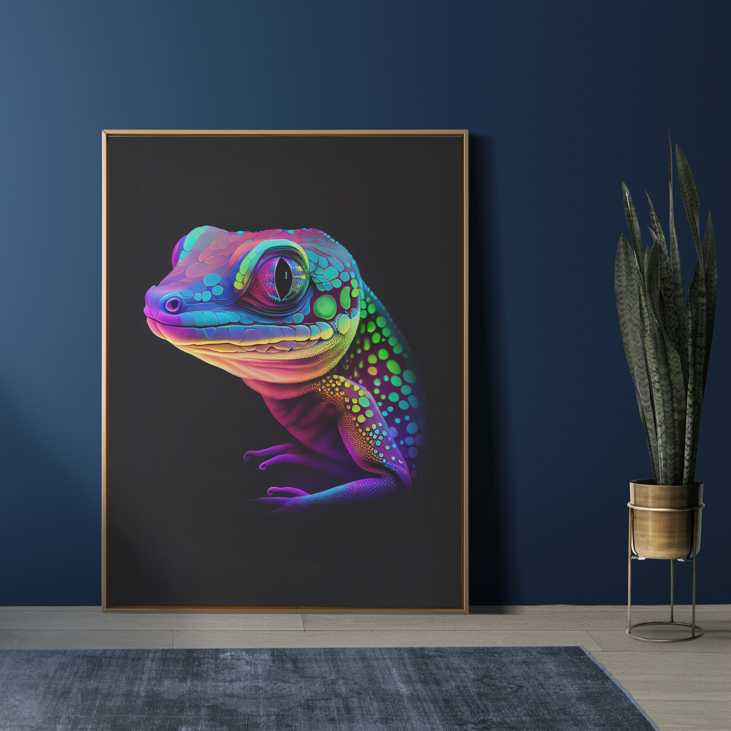 Neon Lizard Digital Art - Printable Art - Digital Prints - Colorful ...