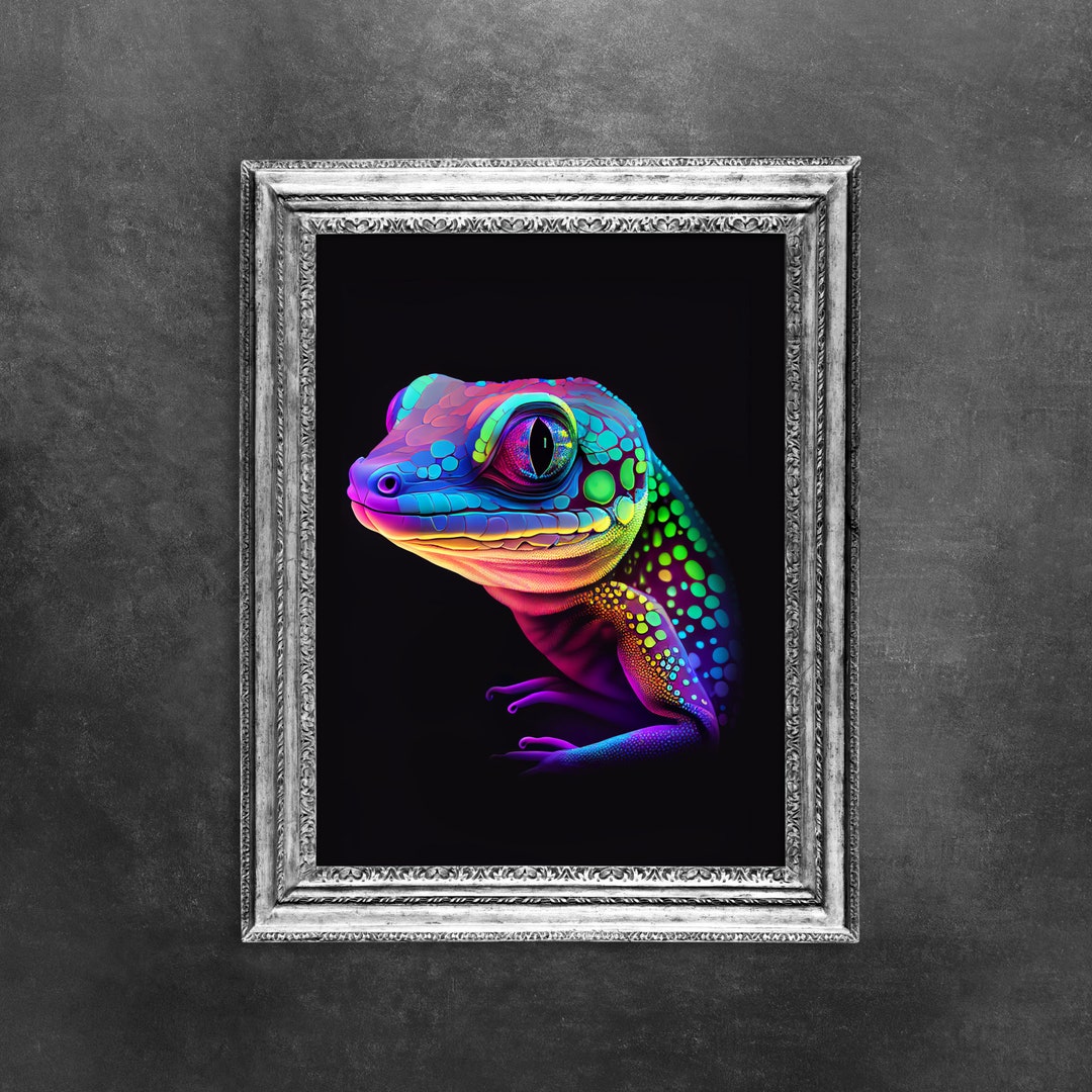 Neon Lizard Digital Art - Printable Art - Digital Prints - Colorful ...
