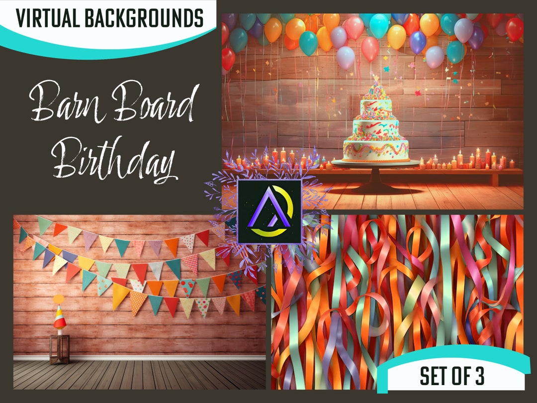 Birthday Virtual Background for Video Calls 3-pack - Etsy Australia