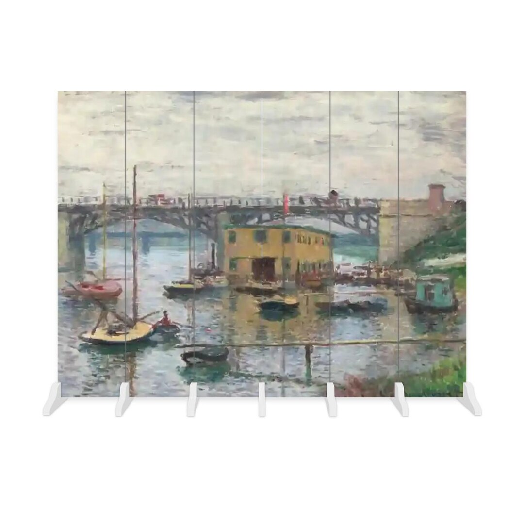 6 Panel Room Divider Folding Screen Fine Art / Monet / Bridge at ...