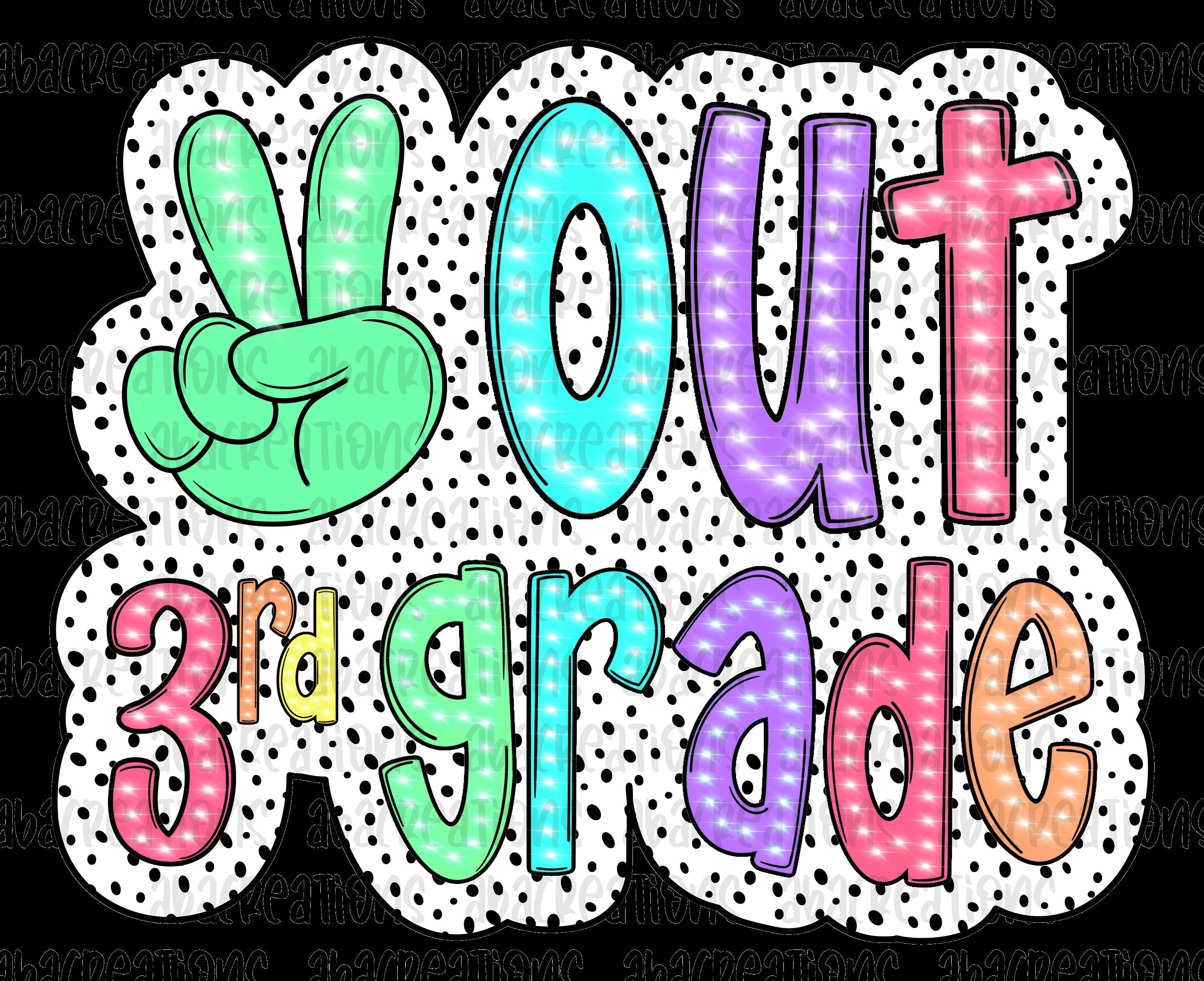 Peace Out 3rd Grade PNG - Etsy