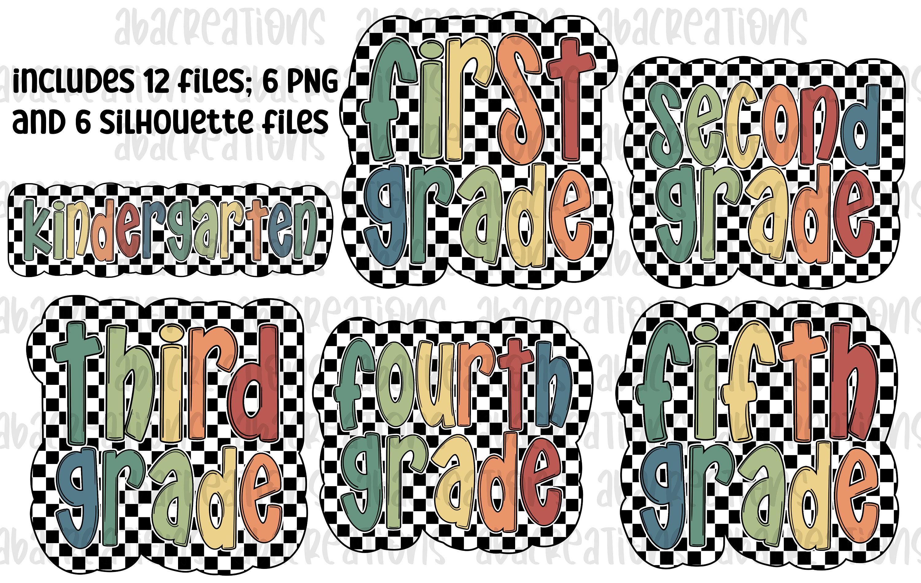 School Grade Bundle Stacked PNG - Etsy