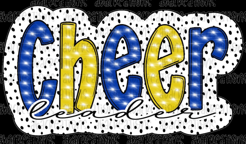 Cheerleader Design, Blue and Gold PNG (digital Download) - Etsy