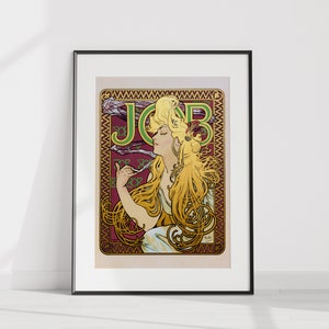 Job by Alphonse Mucha Illustration Art Nouveau Style, Giclee Print ...