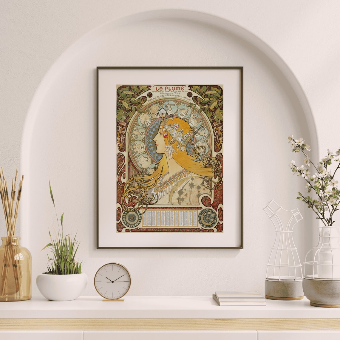 La Plume Zodiaque by Alphonse Mucha Canvas Giclee Print, Home Wall Art ...