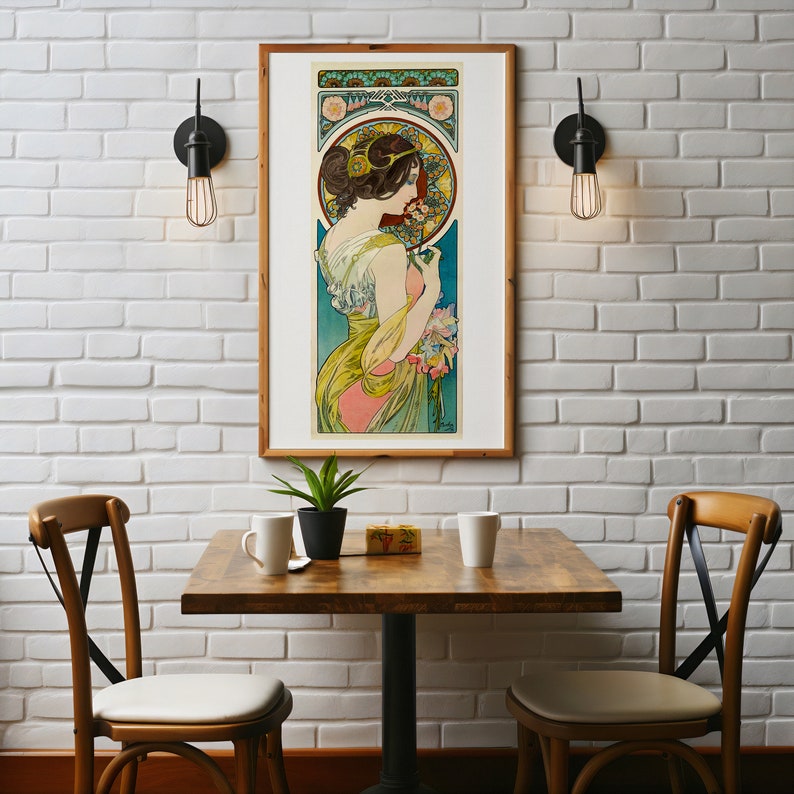 Primrose Illustration by Alphonse Mucha, Gallery Canvas Decor, Art ...