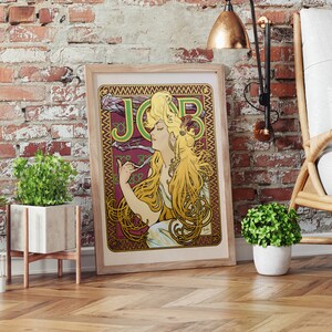 Job by Alphonse Mucha Illustration Art Nouveau Style, Giclee Print ...
