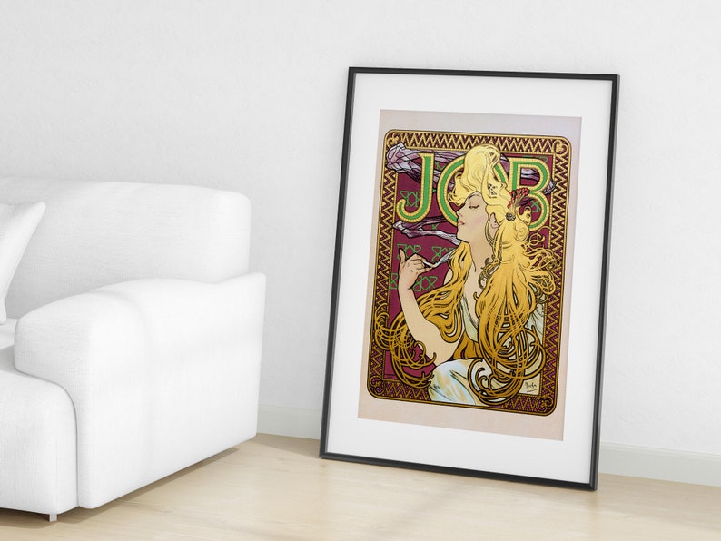 Job by Alphonse Mucha Illustration Art Nouveau Style, Giclee Print ...