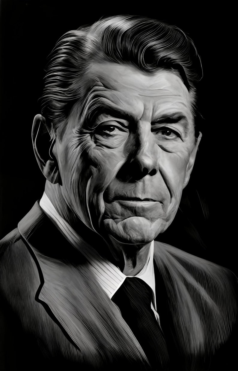 40th US President Ronald Reagan High Quality Digital Art - Etsy