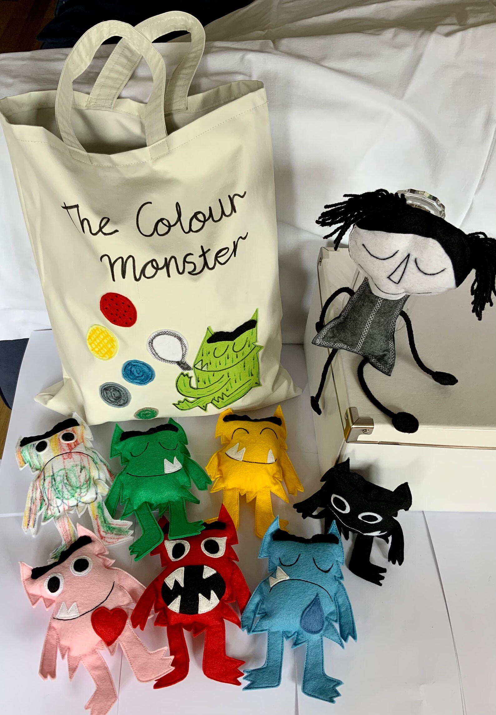 Colour Monster Story Bag With 8 Characters - Etsy UK